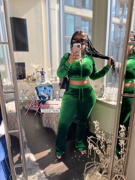 “Galore” Velvet tracksuit – Kash Kouture Collection